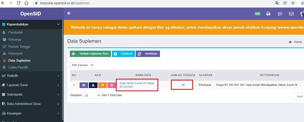 [BUG] Jumlah data suplemen yang tampil di user tidak valid · Issue #4623 · OpenSID/OpenSID · GitHub