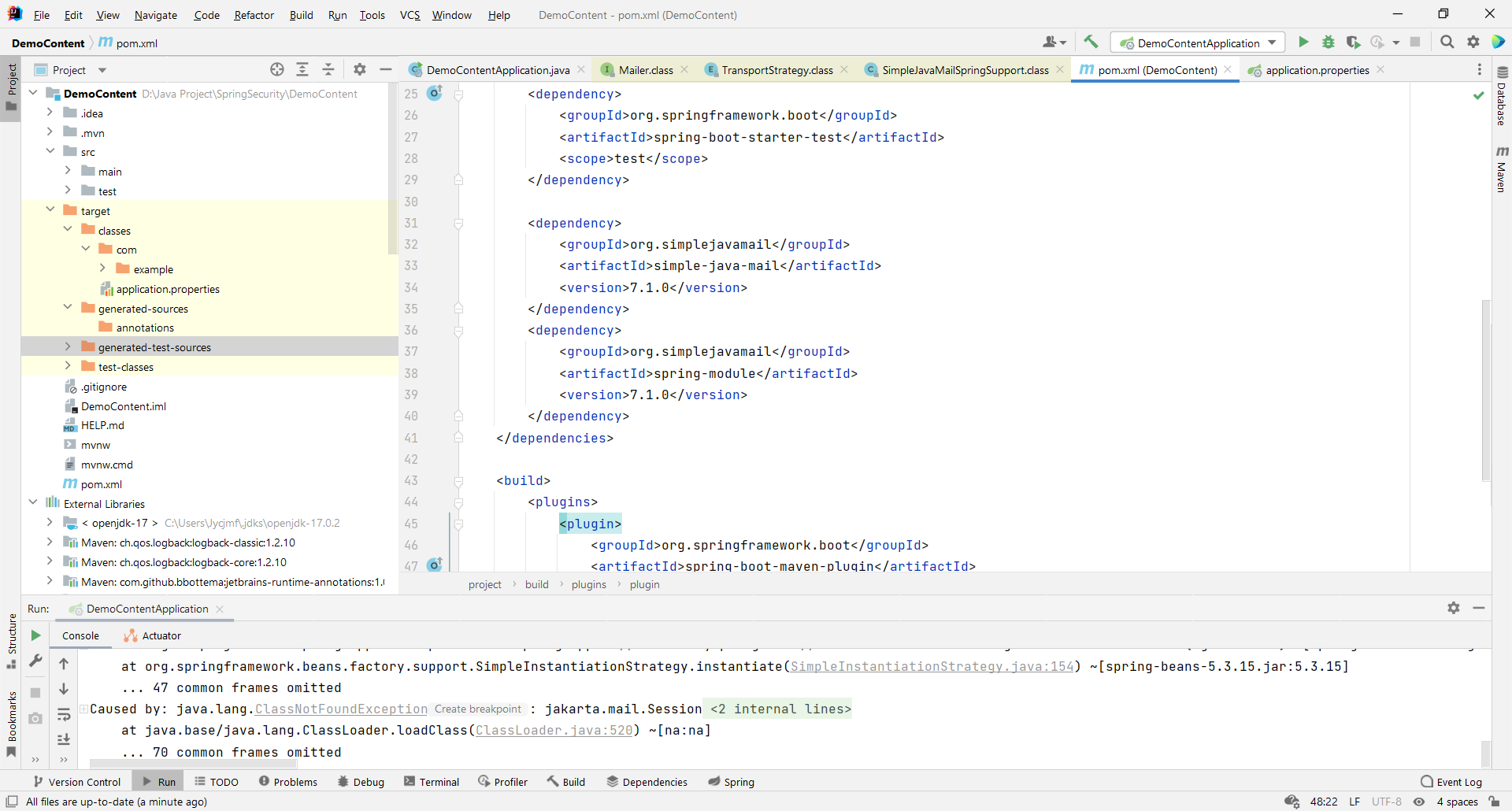 "java.lang.ClassNotFoundException: jakarta.mail.Session" In Spring Boot · Issue #384 · bbottema ...