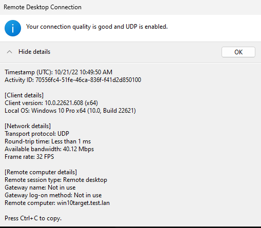 [mstsc] quality of connection · Issue #2396 · neutrinolabs/xrdp · GitHub
