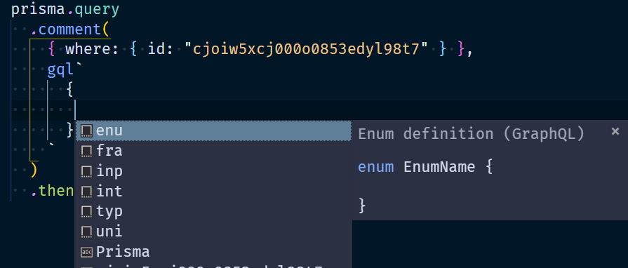 autocomplete for selection sets · Issue #250 · prisma-labs/prisma ...