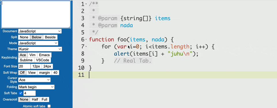 Js Mode Pressing Enter Before ` ` Erroneously Inserts ` ` · Issue 5320 · Ajaxorg Ace