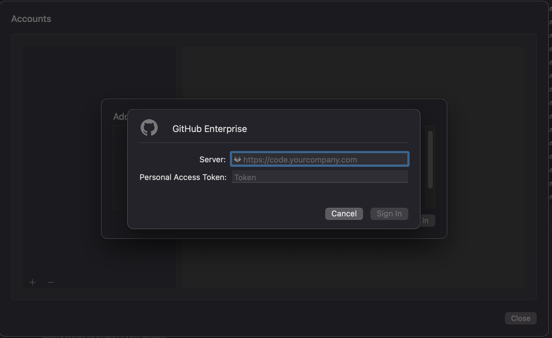 Creating GitHub Enterprise account opens GitLab Server dialog · Issue ...