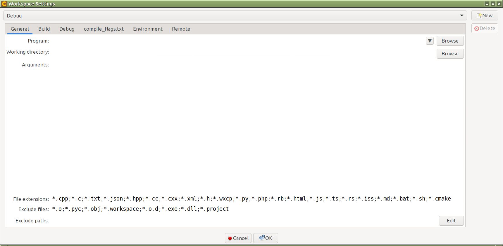 [bug] Fsw Workspace General Tab Looks Unfinished · Issue 3178 · Eranif Codelite · Github