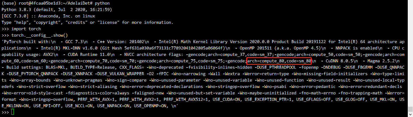 Note: set TORCH_CUDA_ARCH_LIST = "8.0" to build AdelaiDet with cuda11.0 and torch 1.7.1 on ...