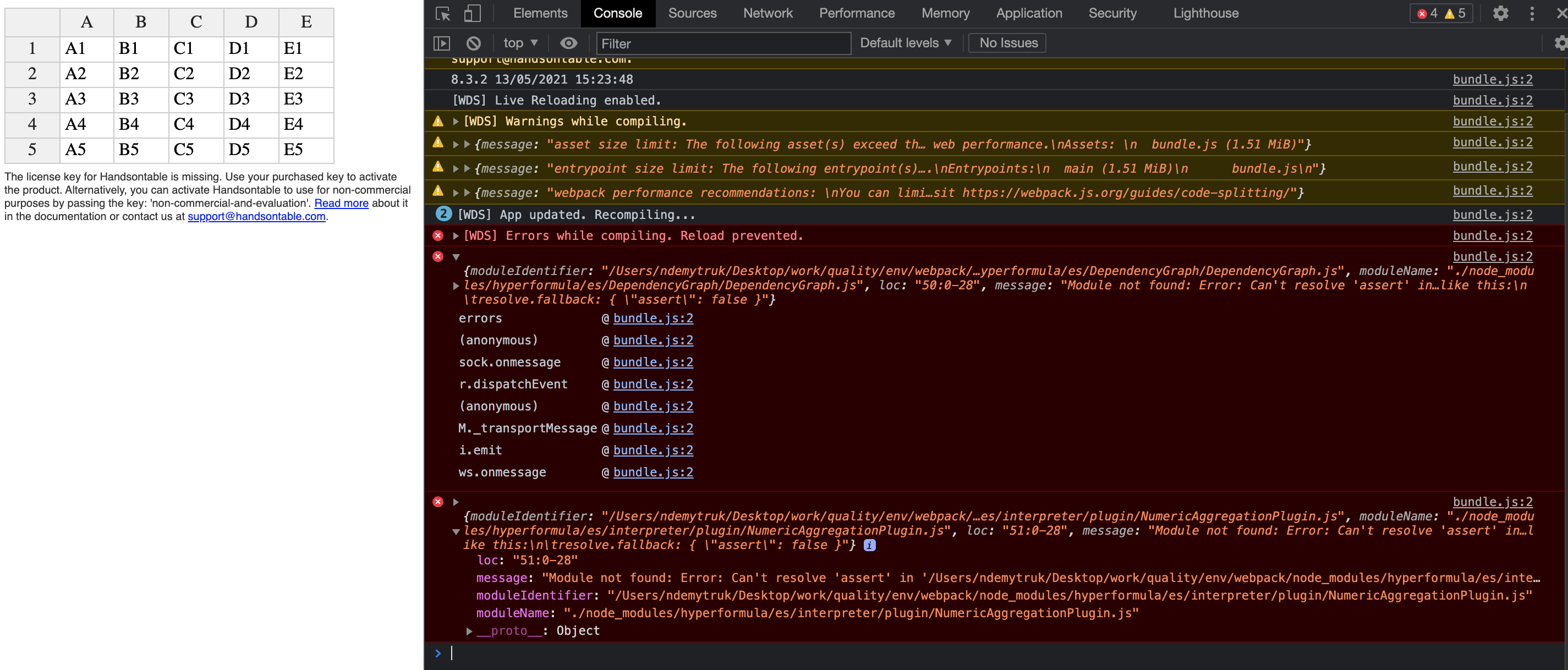 HyperFormula's import breaks compiling with Webpack · Issue #8031 · handsontable/handsontable ...