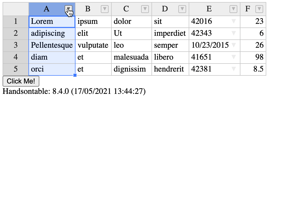 [9.0.0] Filters don't work while HyperFormula is enabled as new formulas engine · Issue #8049 ...