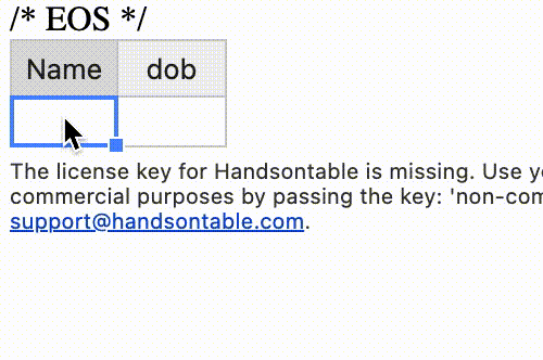 Failed cell validation automatically clears from previous row when editing a new row · Issue ...