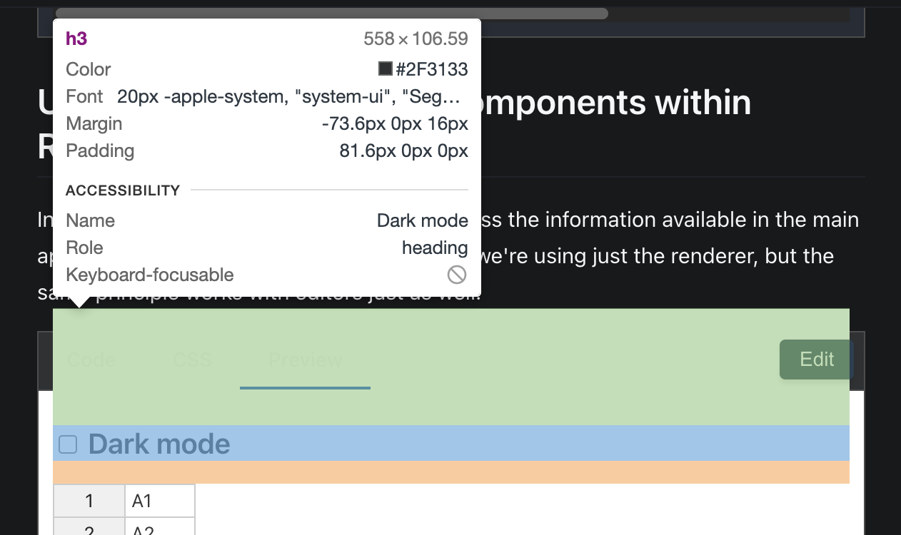 Docs: Header on the React demo which with dark theme covers the buttons due to wrong inherits ...
