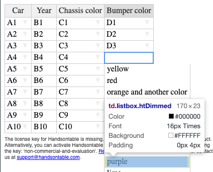 [8.0.0-rc1] Cells in Handsontable Editor no longer contain 'listbox' class. · Issue #6322 ...