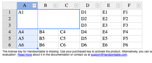 Merged Cells + selection causes improper merge cell highlight. · Issue #4859 · handsontable ...