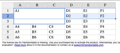 Merged Cells + selection causes improper merge cell highlight. · Issue #4859 · handsontable ...