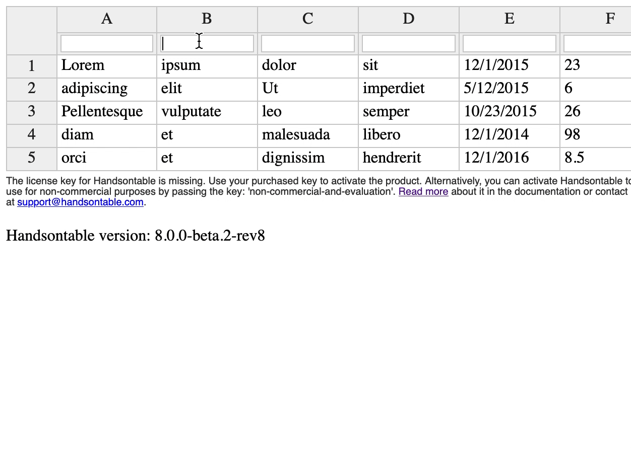 [8.0.0.-beta2-rev3] Focus is staying in both - in the header input and cell textarea. · Issue ...