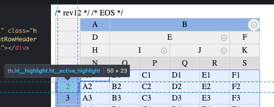 [8.0.0-beta2-rev12] Nested headers aren't correctly highlighted after clicking in the corner ...