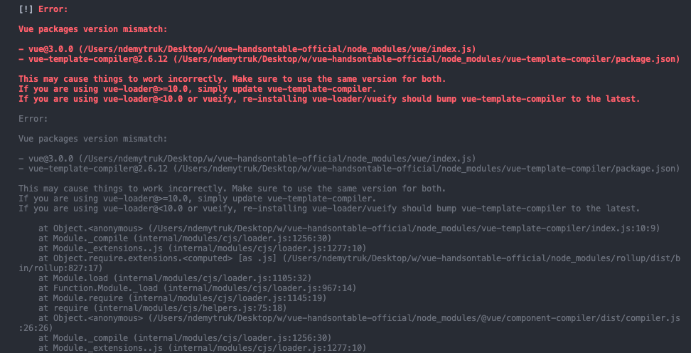 Unable to build wrapper with new Vue 3.0.0 · Issue #197 · handsontable/vue-handsontable-official ...