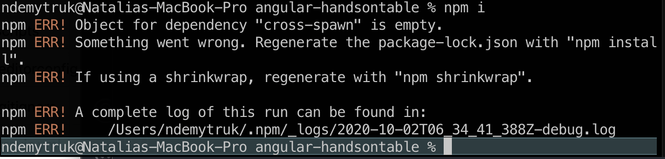 Unable to build wrapper locally due to bug in package-lock.json · Issue #7576 · handsontable ...