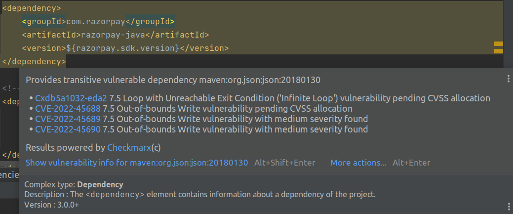 Json library vulnerabilities warning · Issue #292 · razorpay/razorpay-java · GitHub