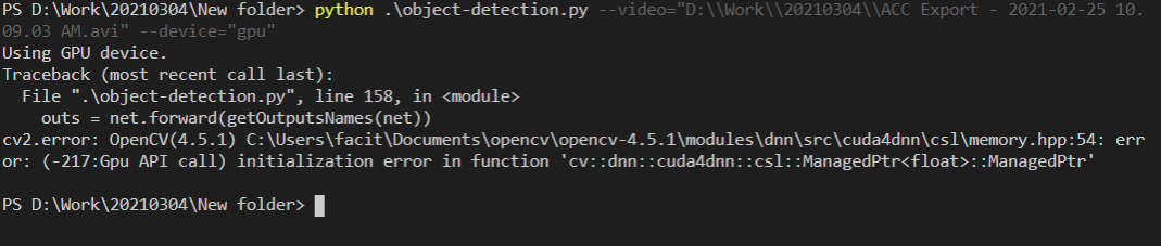Error executing cv::dnn::cuda4dnn::csl::cudnn::transform in PyOpenCV · Issue #17631 · opencv ...