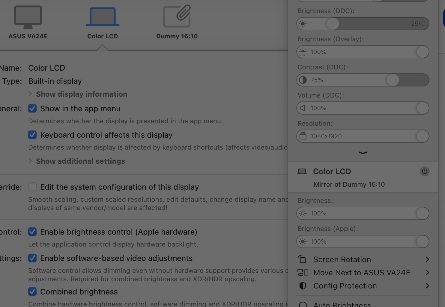 Changing brightness while mirroring · Issue #1742 · waydabber/BetterDisplay · GitHub