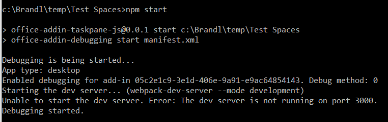 local npm web server won't start if there are spaces in add-in name / folder name · Issue #476 ...