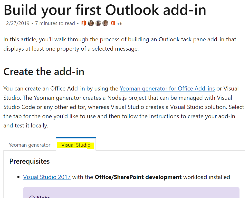 Any chance of a Visual Studio based quick start guide? · Issue #820 · OfficeDev/outlook-dev-docs ...