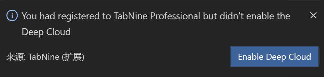 How to disable notification about enabling Deep Cloud? · Issue #130 · codota/tabnine-vscode · GitHub
