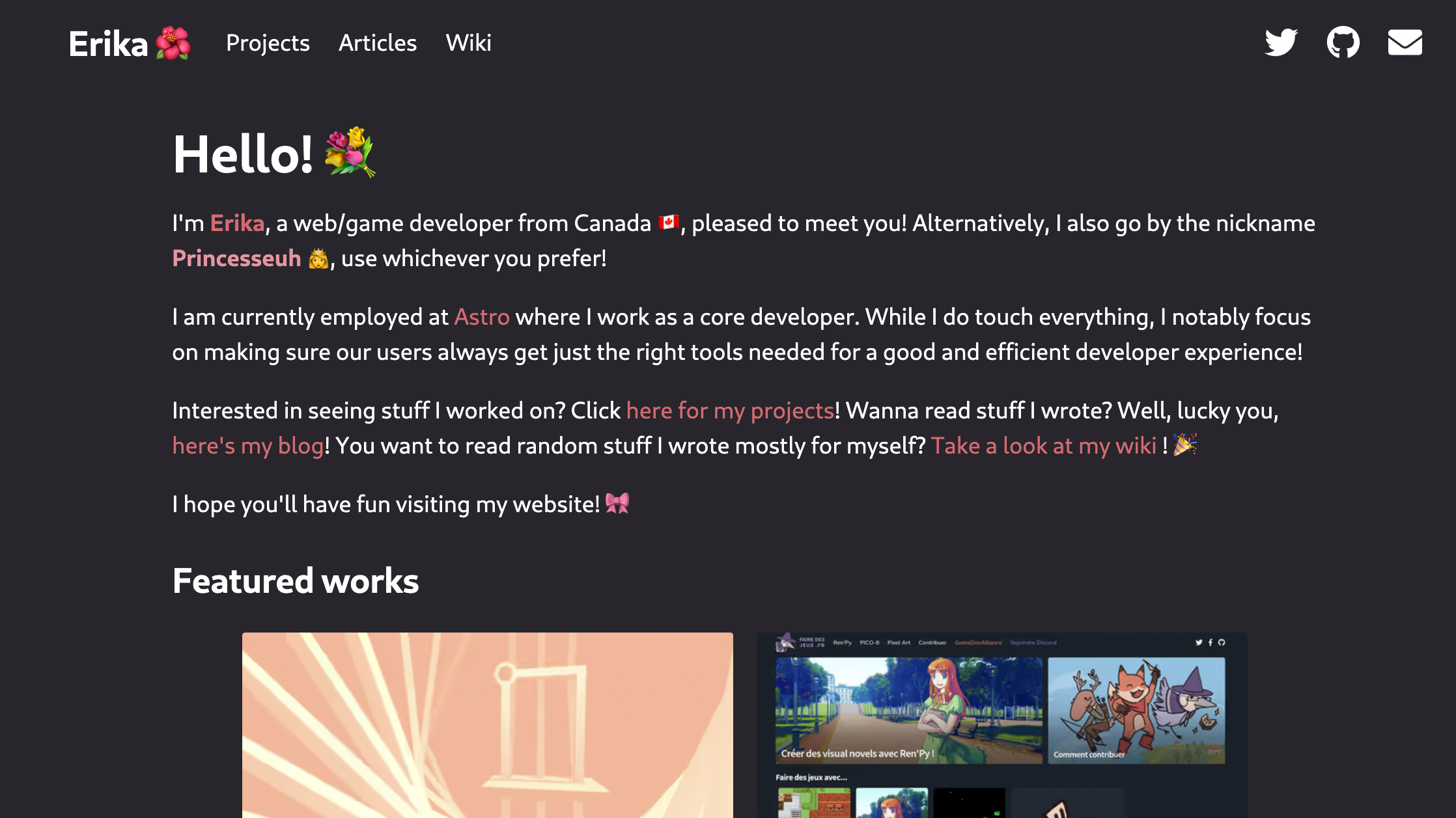 Showcase Erikaflorist · Issue 305 · Withastroastrobuild · Github