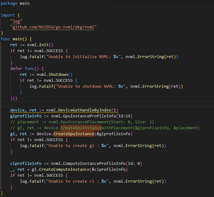 CreateComputeInstance() shows “Not Supported” · Issue #65 · NVIDIA/go-nvml · GitHub