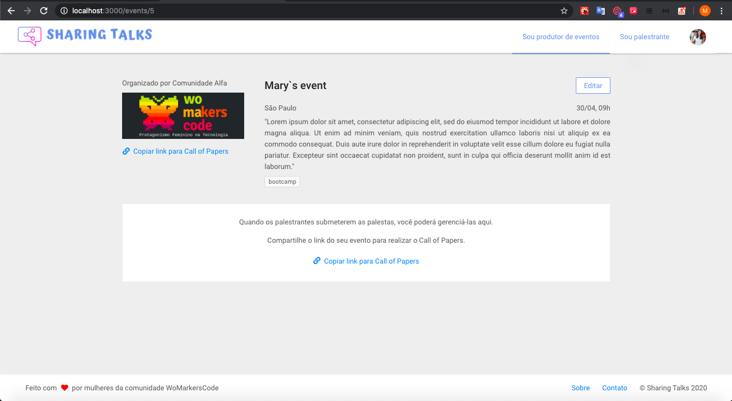 Quando cadastrar/atualizar um evento, direcionar para a tela de detalhes · Issue #240 · React ...