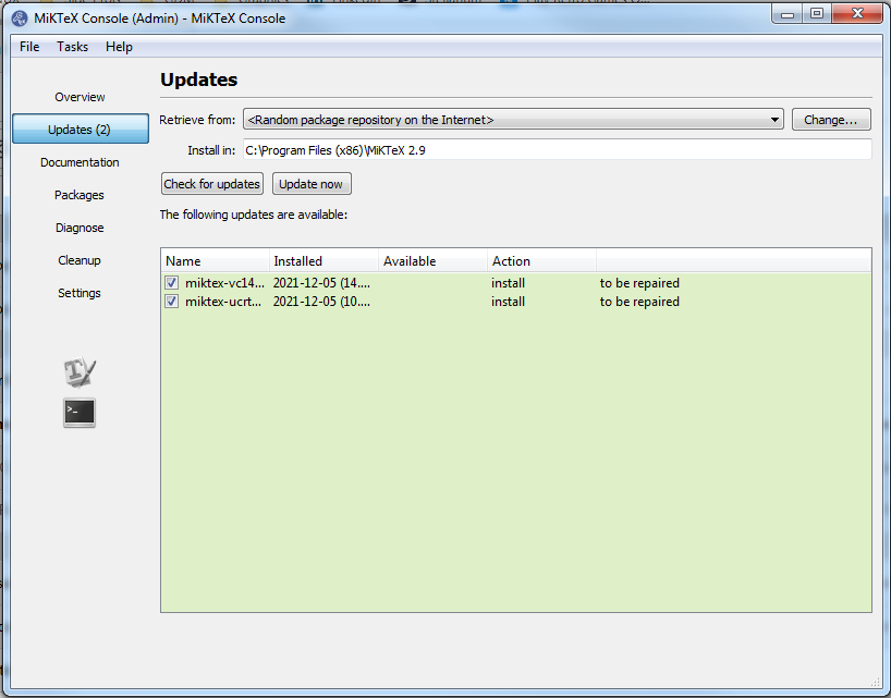 Update Issue · Issue 1036 · Miktexmiktex · Github