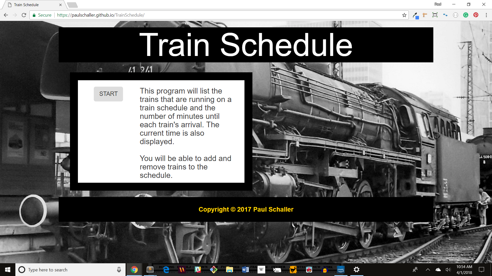 GitHub - PaulSchaller/TrainSchedule: A train schedule is displayed ...