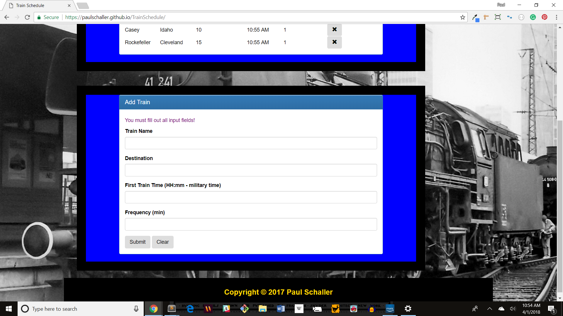GitHub - PaulSchaller/TrainSchedule: A train schedule is displayed ...