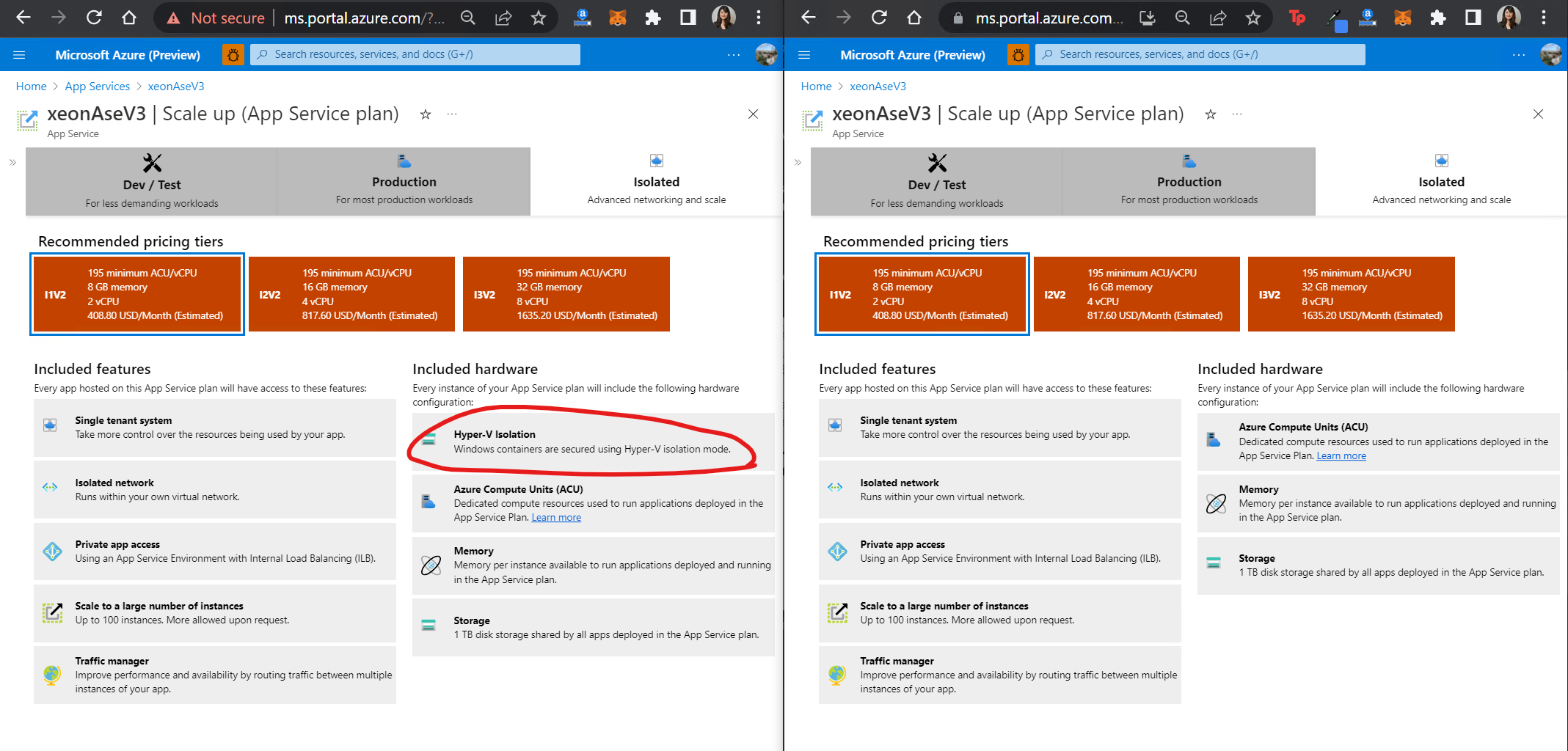 12513894[ASEv3] Hyper-v isolation should be included in the feature description for Xenon App by ...