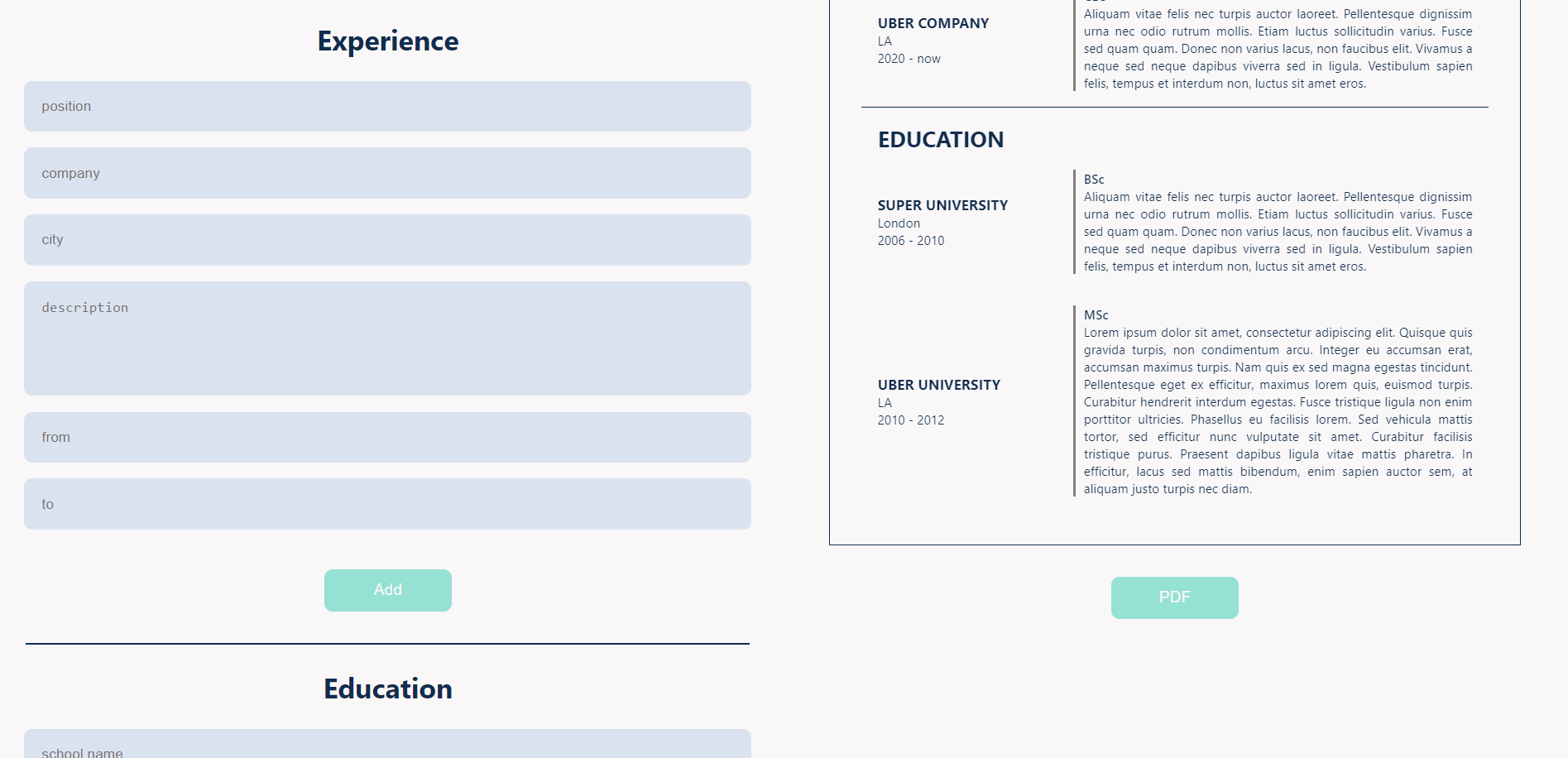 GitHub - uguryilmazdev/cv-project: CV Maker is a simple resume building ...