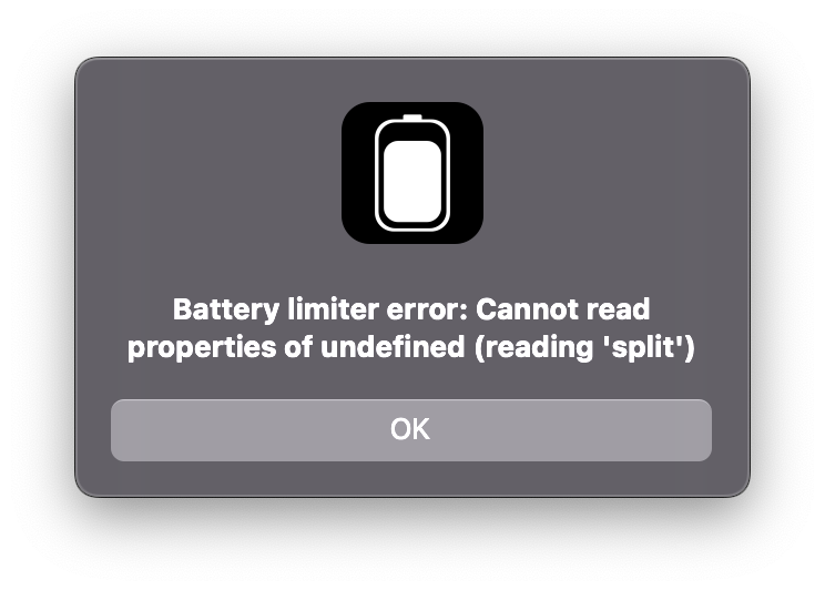 "Battery limiter error: Cannot read properties..." · Issue #81 · actuallymentor/battery · GitHub