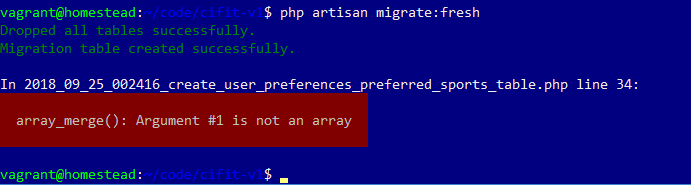 ErrorException array_merge(): Argument #1 is not an array when saving a model Laravel 5.4 ...