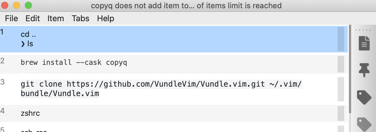 copyq does not add item to top after the Maximum number of items limit ...