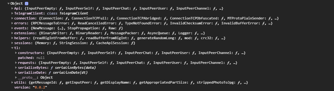 [Browser] Browser-based implementation missing the functions/types object · Issue #45 · gram-js ...