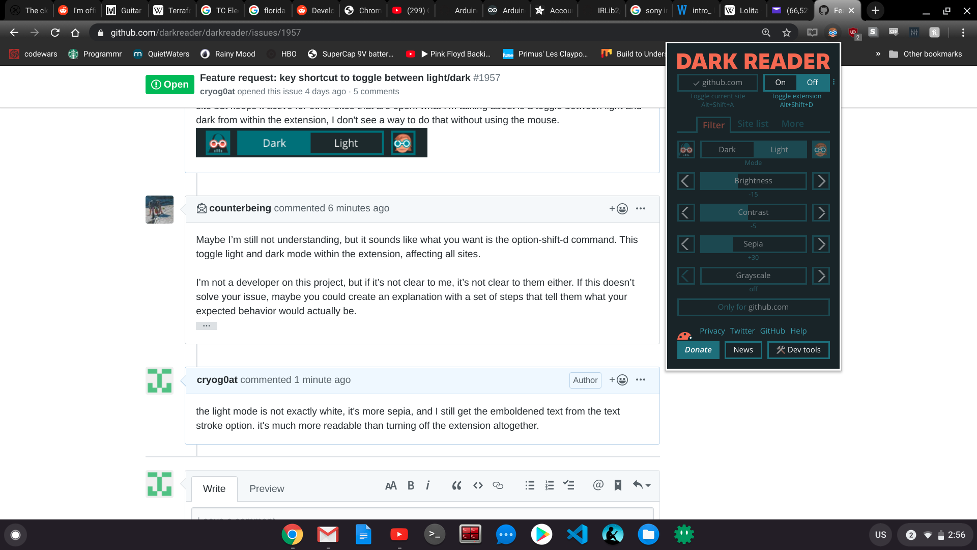 [Feature request] key shortcut to toggle between light/dark · Issue #1957 · darkreader ...