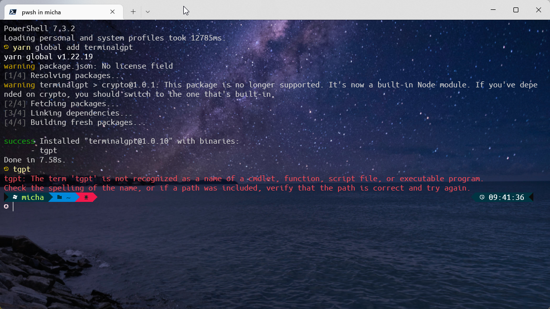 Command 'tgpt' not found · Issue #43 · jucasoliveira/terminalGPT · GitHub