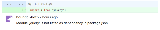 Module '' is not listed as dependency in `package.json` · Issue #1522 · houndci/hound · GitHub