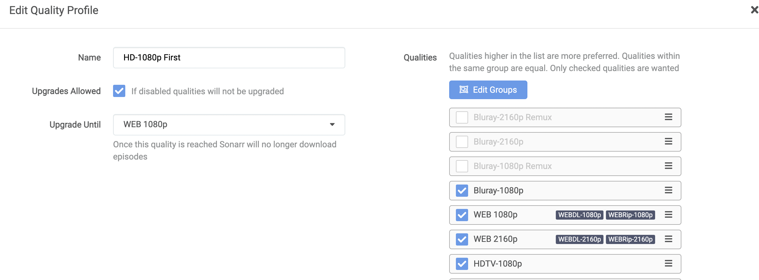 Profiles cutoff does not work · Issue #4898 · Sonarr/Sonarr · GitHub