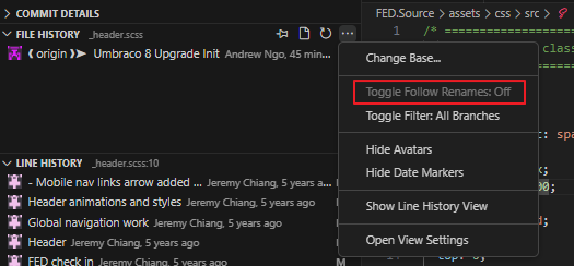 GitLens Inspect "File history" is missing entries after "git mv" · Issue #2828 · gitkraken ...