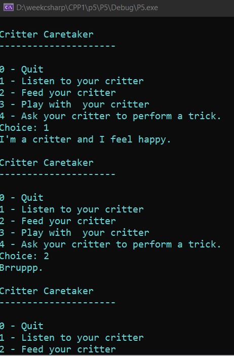 GitHub - brucehho/CritterCaretaker-picture: Simulates caring for a ...