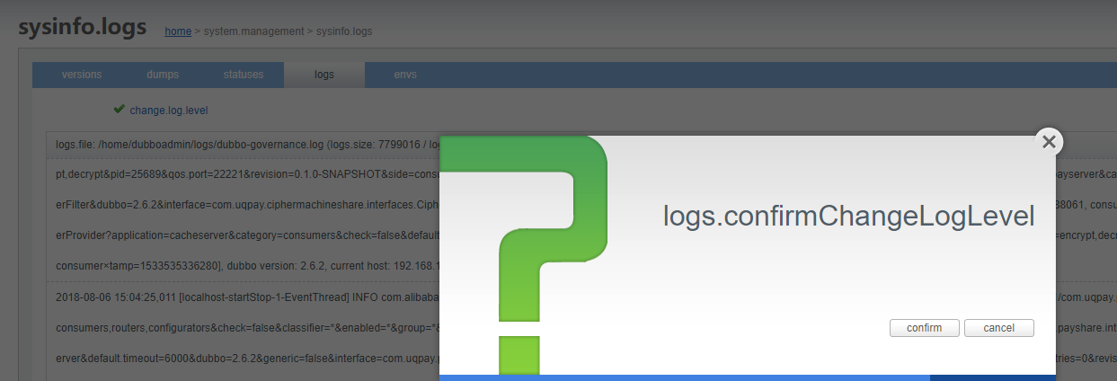 dubbo-admin change log level error · Issue #80 · apache/dubbo-admin ...