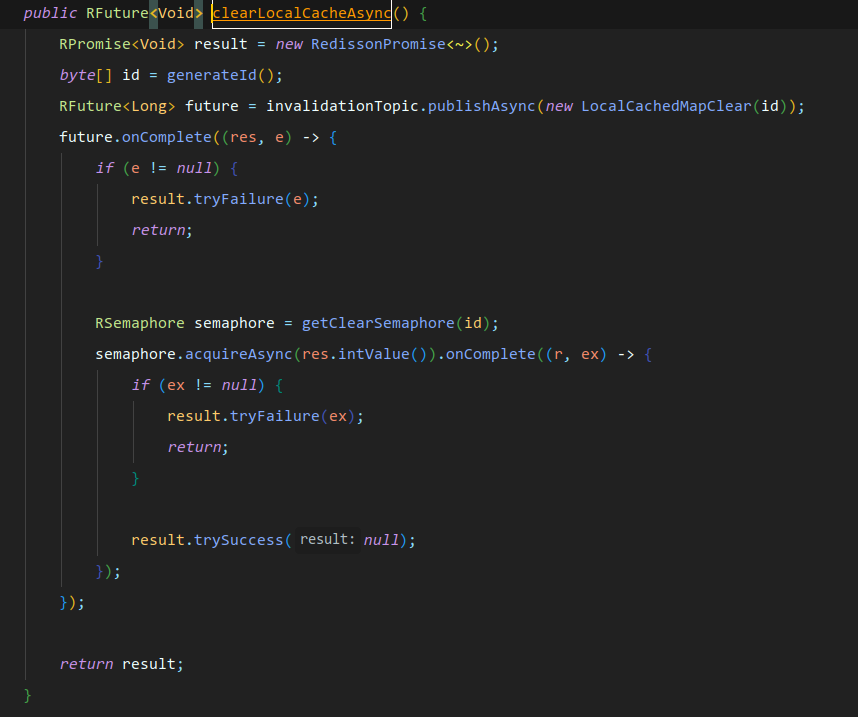 RLocalCachedMap clearLocalCache getClearSemaphore · Issue #2273 · redisson/redisson · GitHub