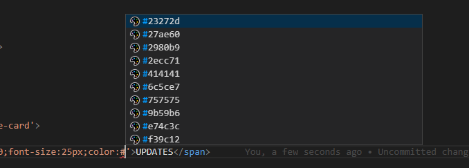 No color box on color autocomplete · Issue #68715 · microsoft/vscode ...