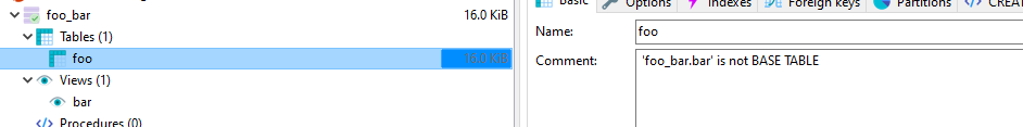 Table comment displays [view] is not BASE TABLE · Issue #781 · HeidiSQL/HeidiSQL · GitHub