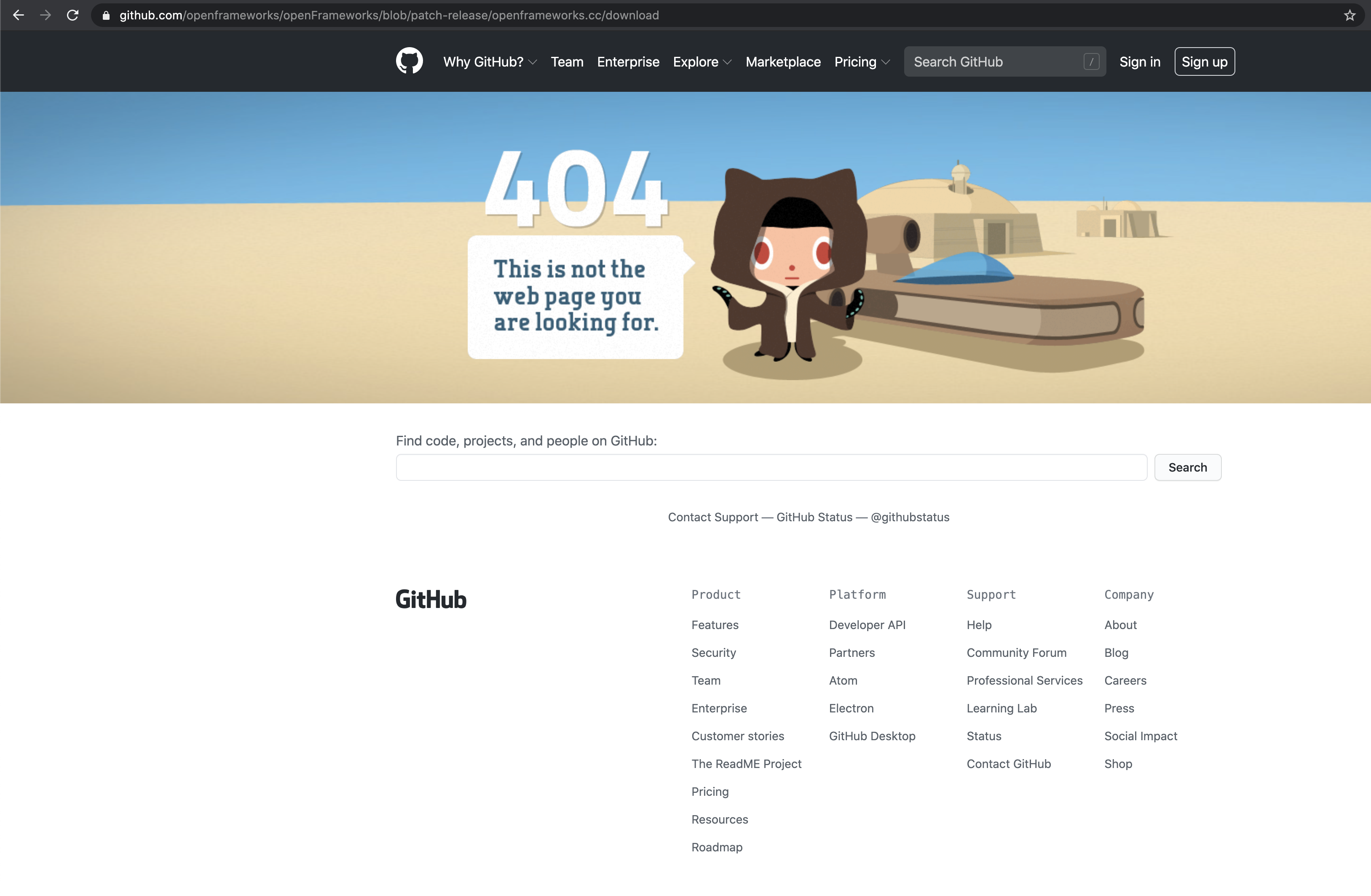 Release Download Link Broken (404) · Issue #6611 · openframeworks/openFrameworks · GitHub