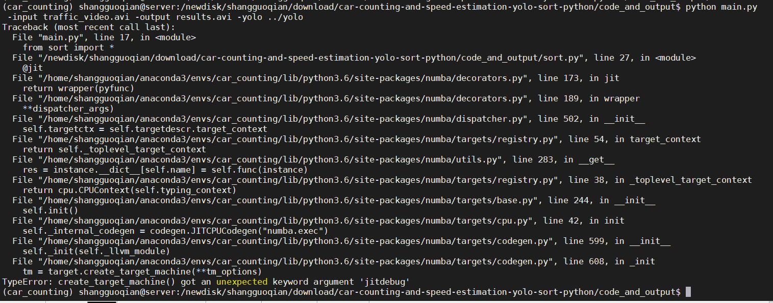 TypeError: create_target_machine() got an unexpected keyword argument 'jitdebug' · Issue #7 ...