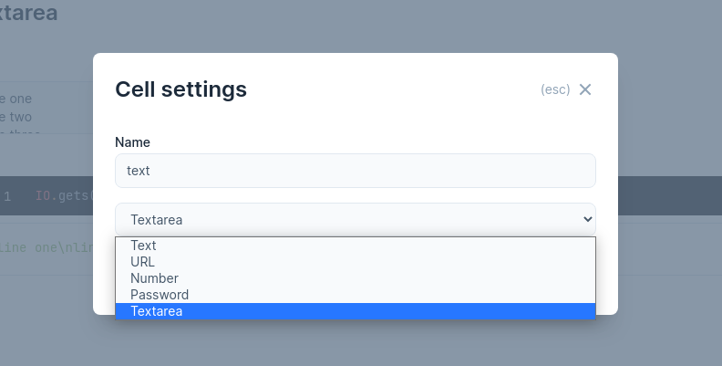 Support textarea · Issue #372 · livebook-dev/livebook · GitHub